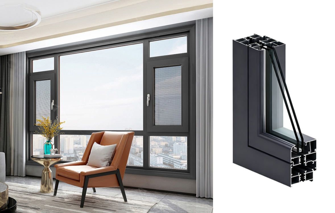 JZG60 Thermal Insulation Casement Window Anodized Custom Casement Windows